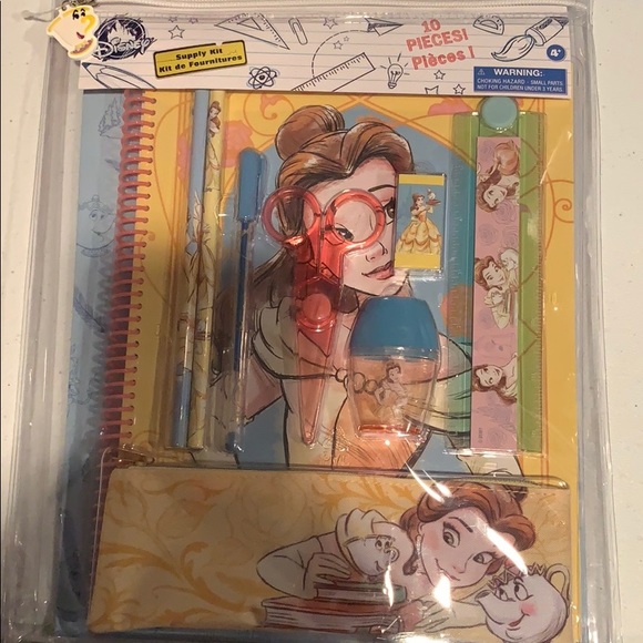 Disney | Other | New Piece School Supply Kit Beauty The Beast | Poshmark